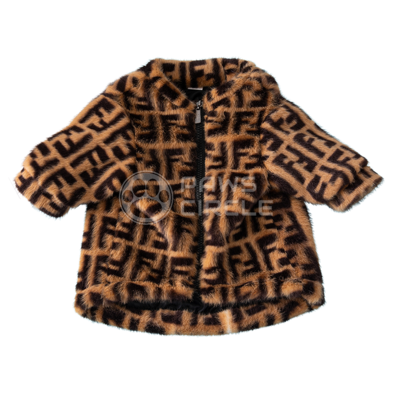 Pendi Monogram Fur Jacket | Paws Circle | Designer Dog Coat